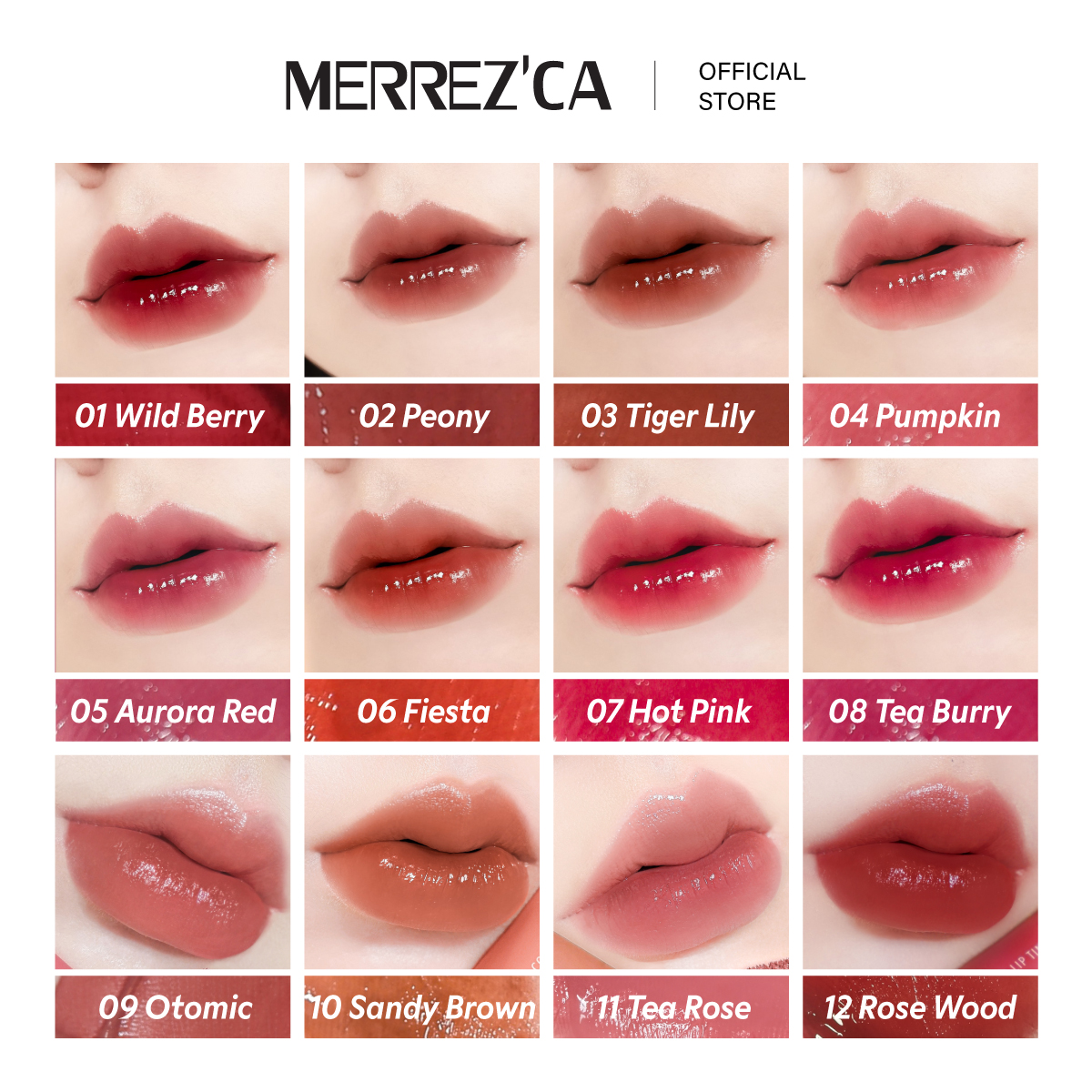 Merrezca Glow Ink Color Lip Tint ลิปสีสวยชัด | Shopee Thailand