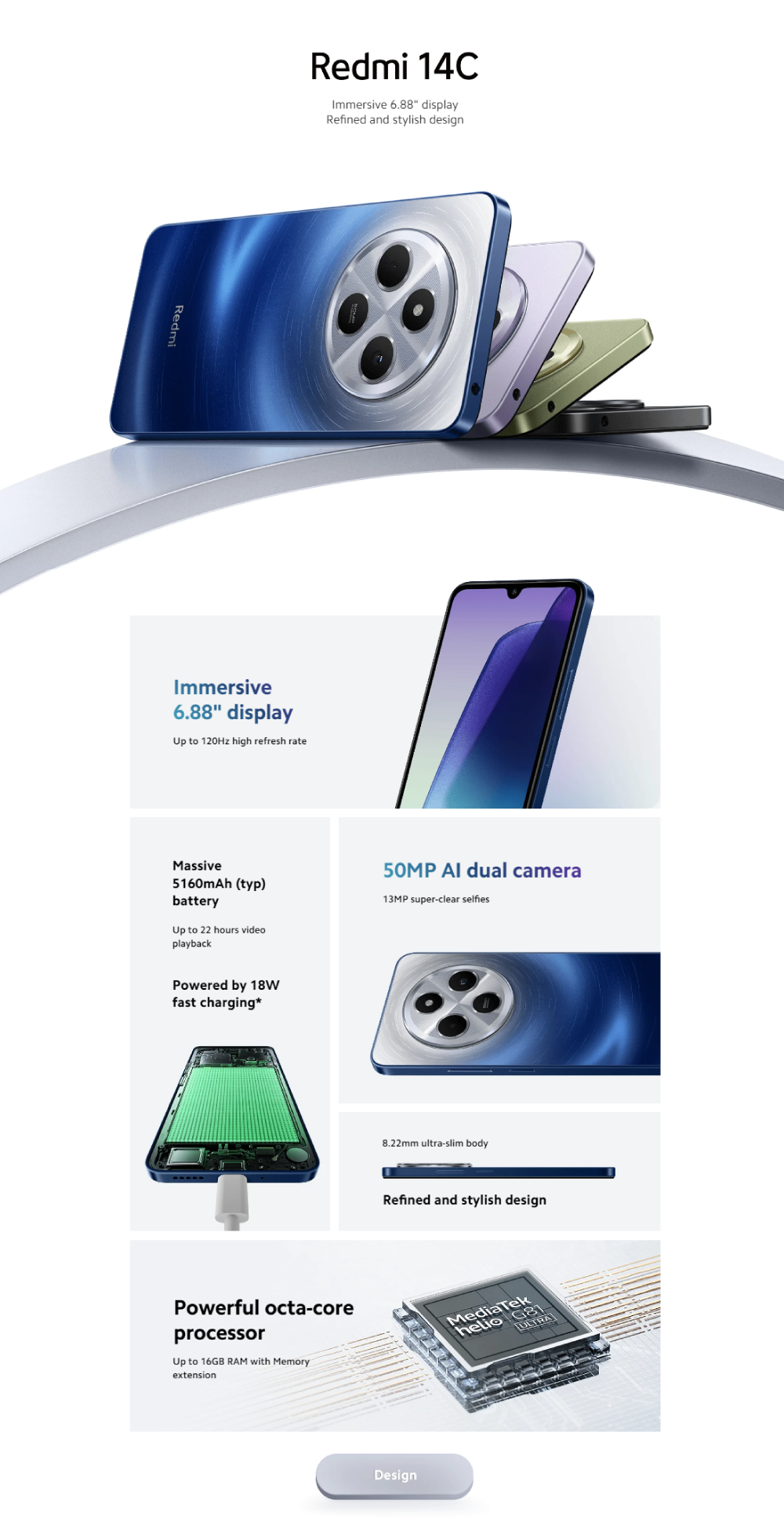 (NEW IN) Redmi 14C 4G (6+128GB/8+256GB) | รับประกันศูนย์ไทย 12 เดือน ...