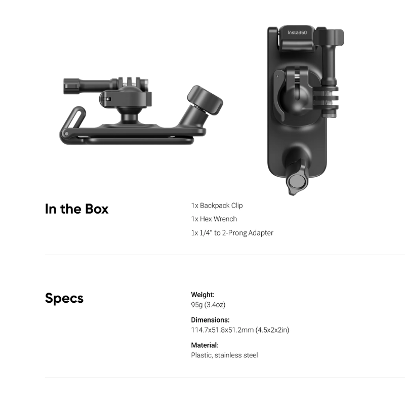 Insta360 Backpack Clip รับประกัน 1 ปี | Shopee Thailand
