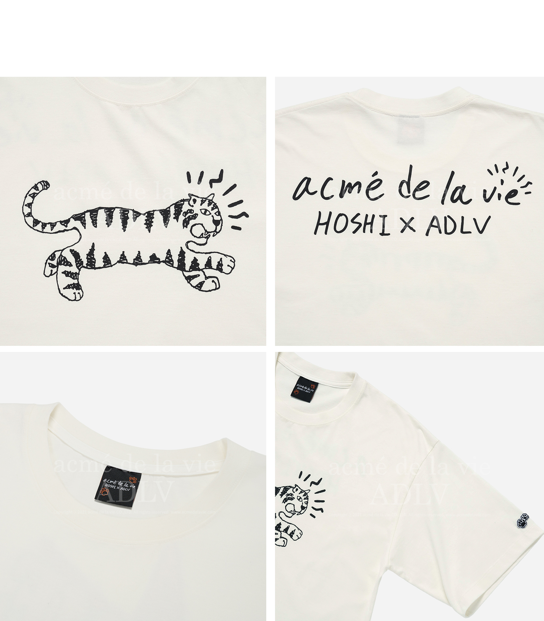 ADLV [acme de la vie] เสื้อยืด Oversize รุ่น HOSHI X ADLV -Tiger Sketch ...