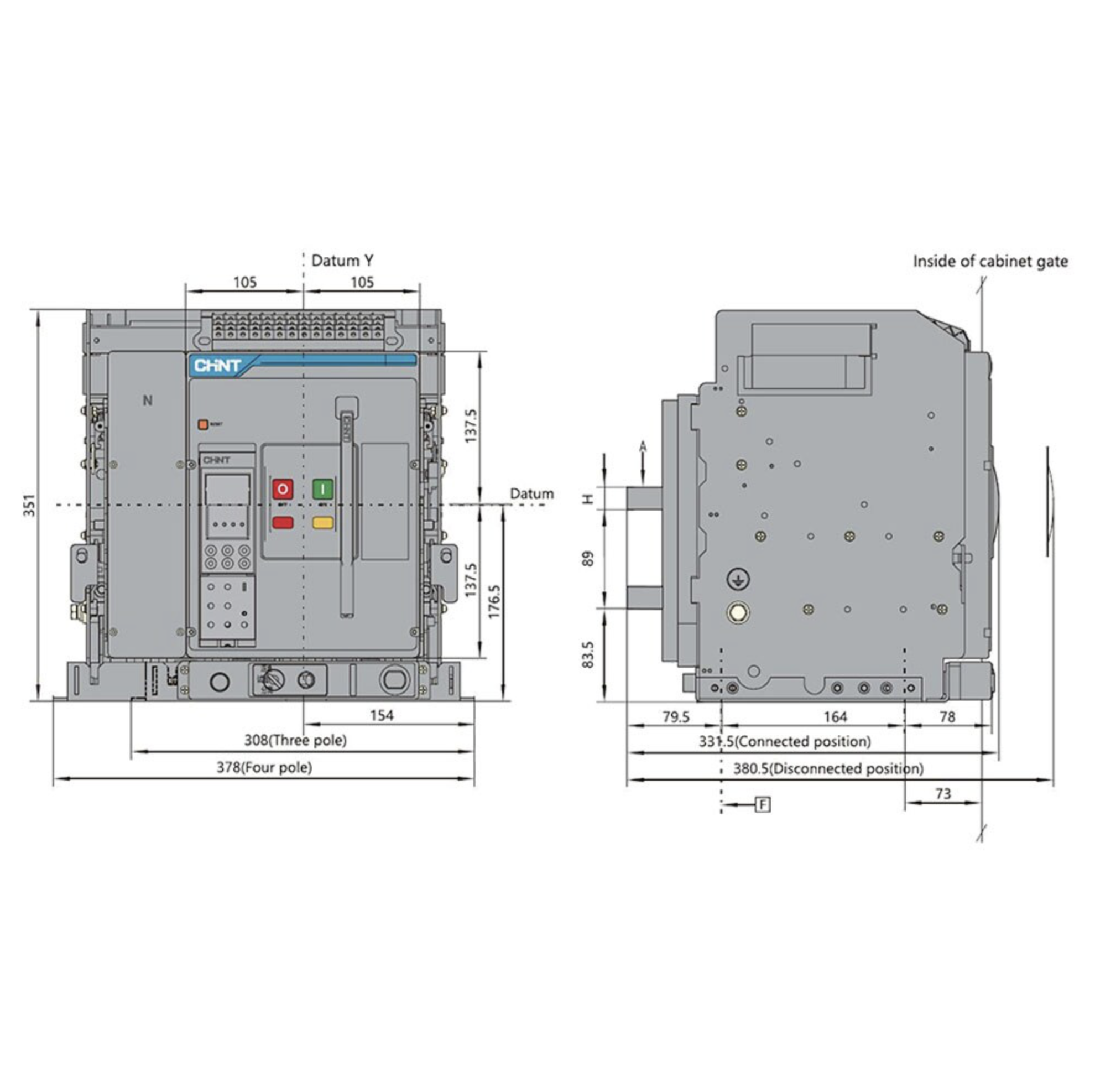 CHINT แอร์เซอร์กิตเบรกเกอร์ NXA 3P 1600A - 2000A M-type ACB Drawout ...