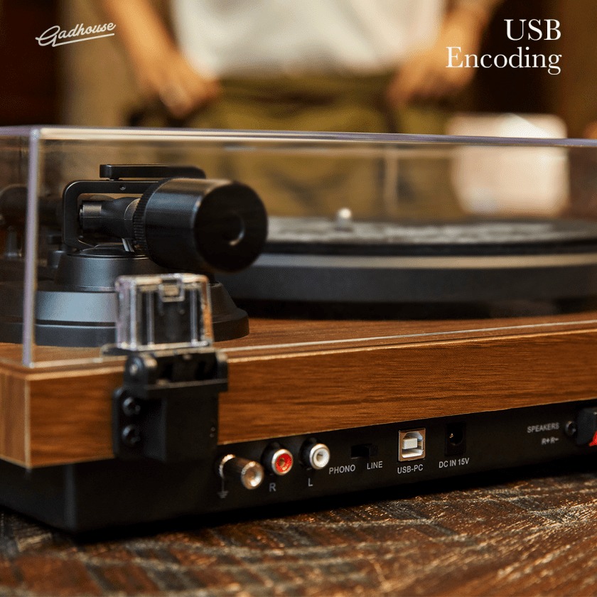 Gadhouse - HENRY Hi-fi Turntable with Bookshelf speakers เครื่องเล่นแผ่นเสียงสไตล์คลาสสิคพร้อม ...
