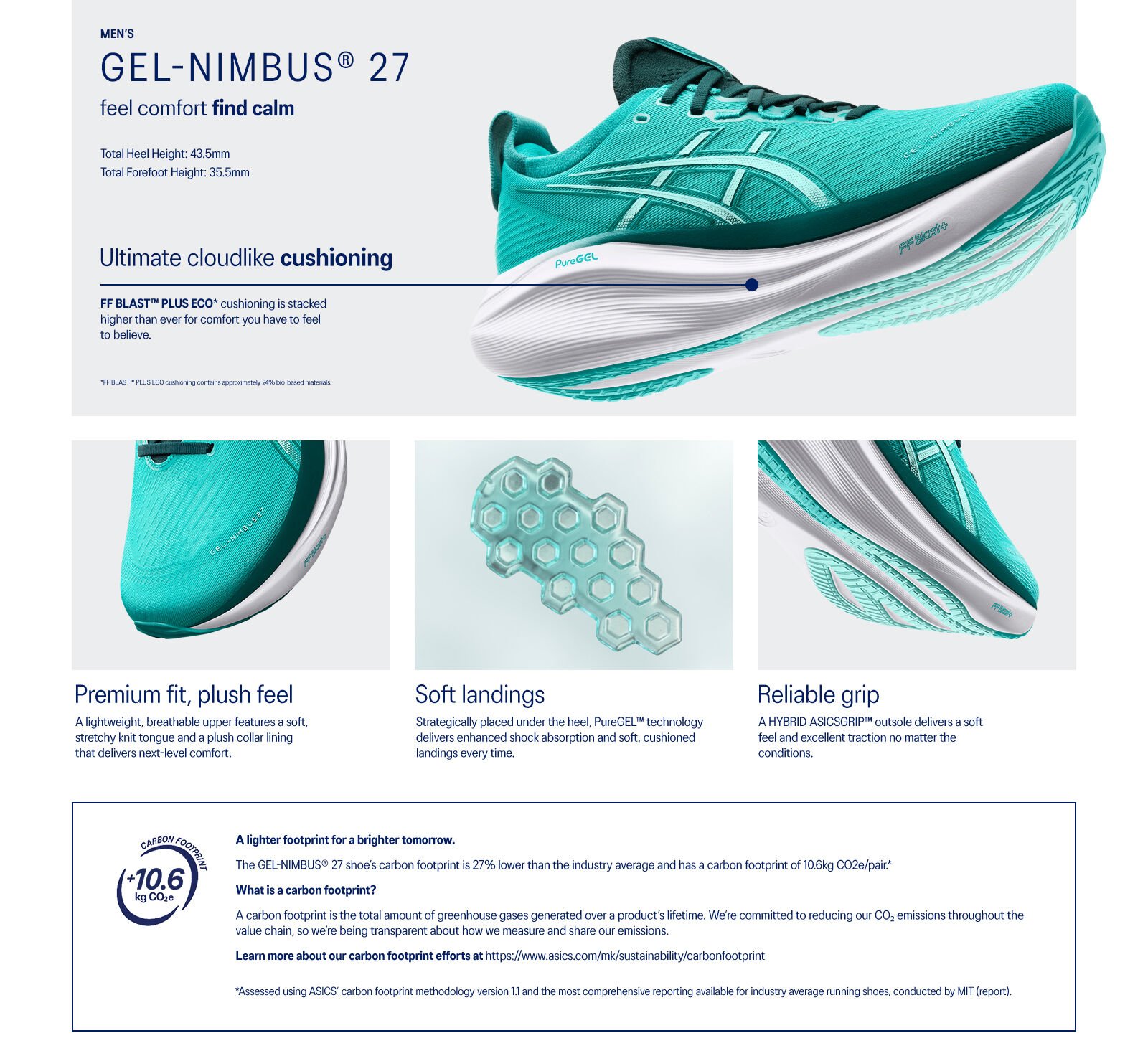 Asics Men's Gel Nimbus 27 รองเท้าวิ่งผู้ชาย BananaRun | Shopee Thailand