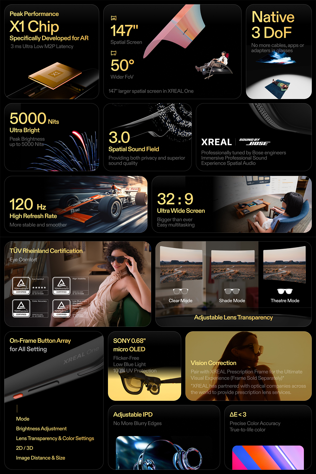 [สินค้าใหม่] XREAL One แว่น AR อัจฉริยะ จอ Micro OLED X1 Chip Native 3 DoF เสียงดี รับประกัน 1 ...