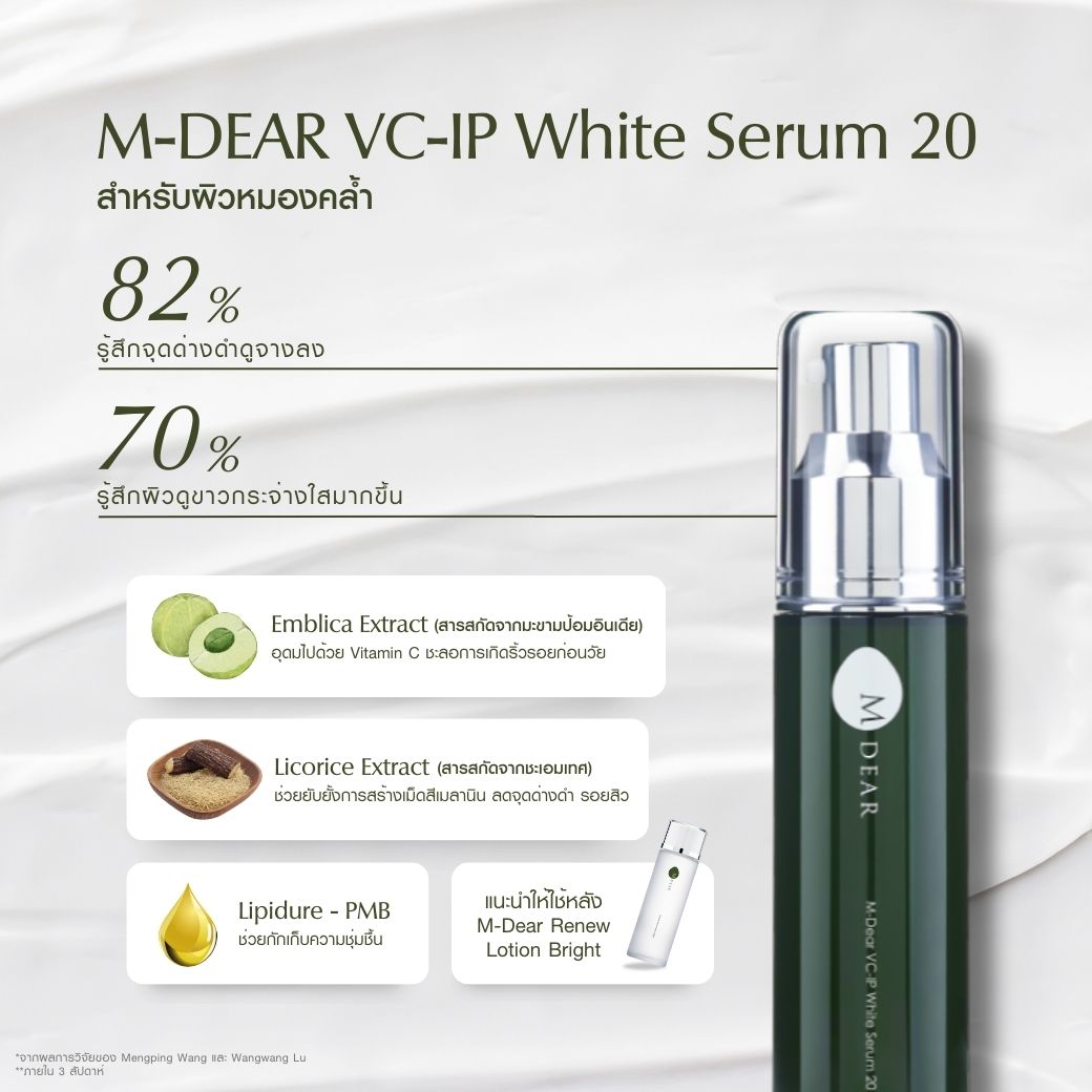M-Dear VC-IP White Serum20 10 ml. วีซี-ไอพี ไวท์ เซรั่ม 20 ขนาดพกพา 10 มล. | Shopee Thailand