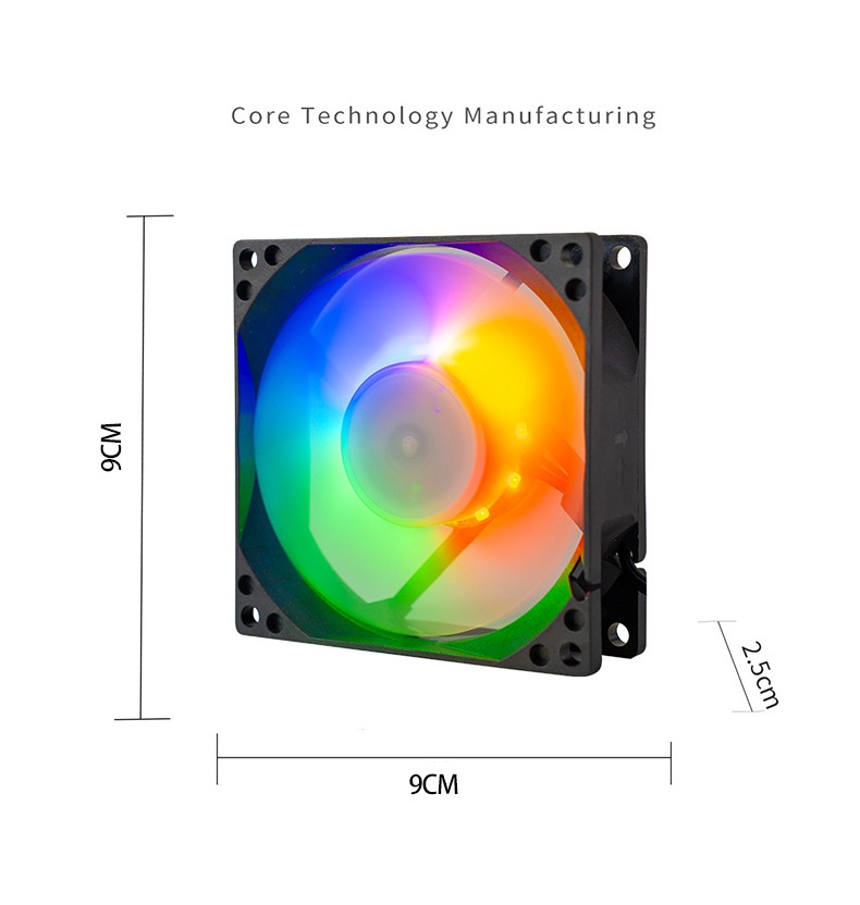 Fan Case 9 cm. Led Light 9025 CPU radiator computer silent fan พัดลม ...