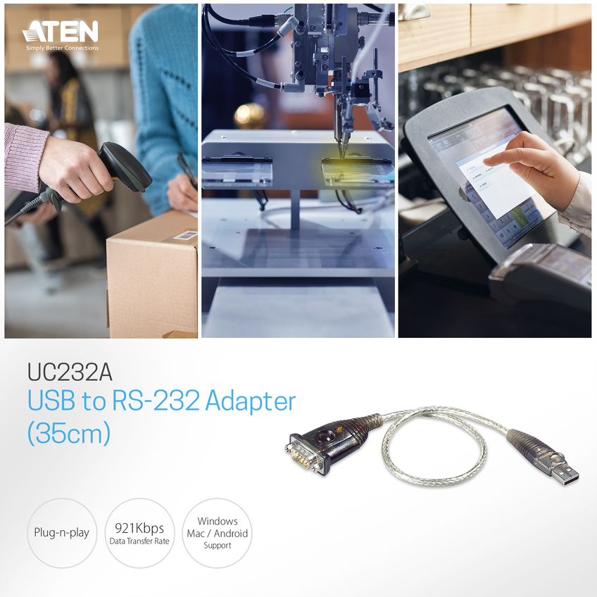 ** ของแท้ ประกัน 3 ปี | ATEN UC232A USB to Serial RS232 สำหรับต่อ ...