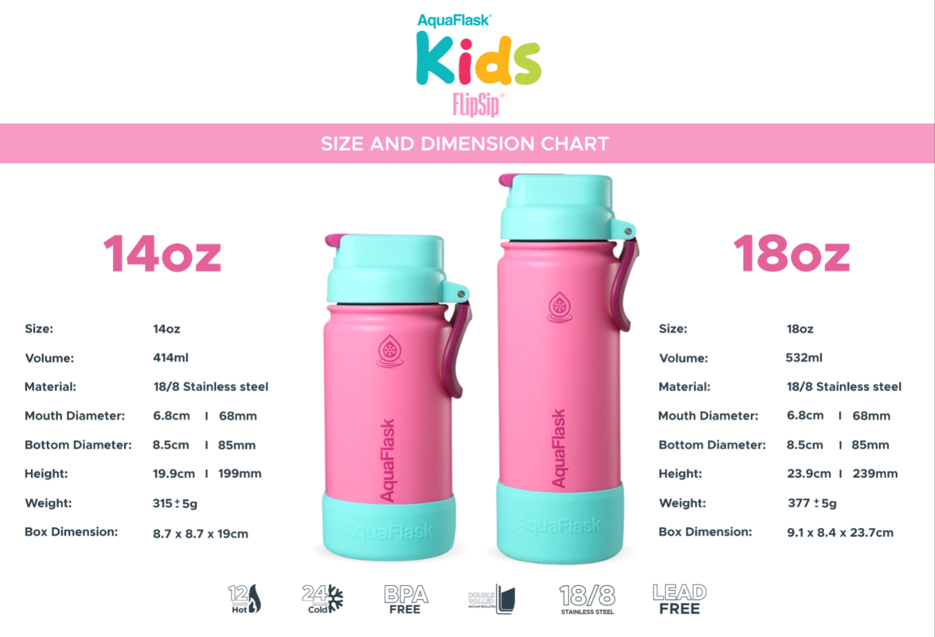 AquaFlask Kids Flip Sip Collection (14/18oz) Limited Edition I กระบอก ...