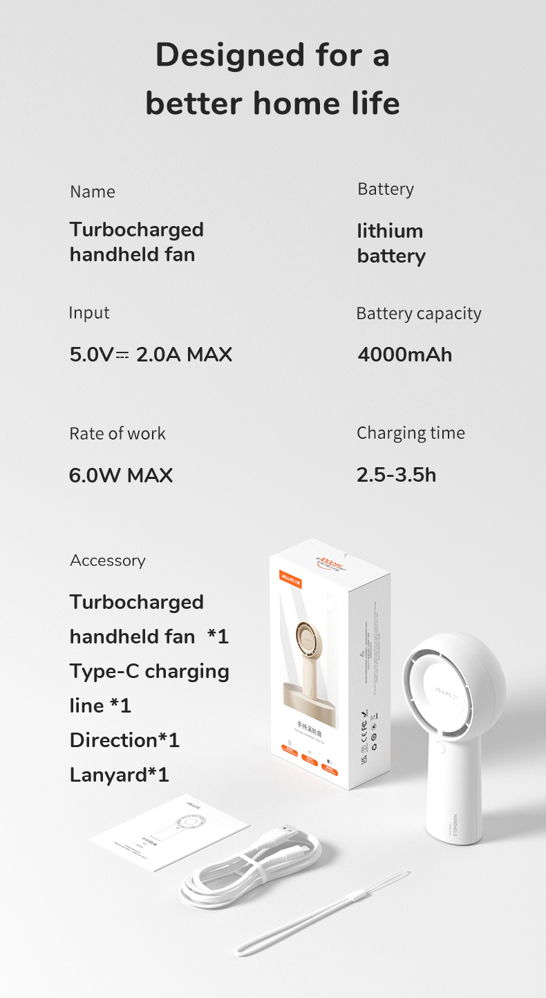 Jisulife FA43 (Life5+) Handheld Turbo Fan (4000mAh) พัดลมมือถือ มีให้ ...