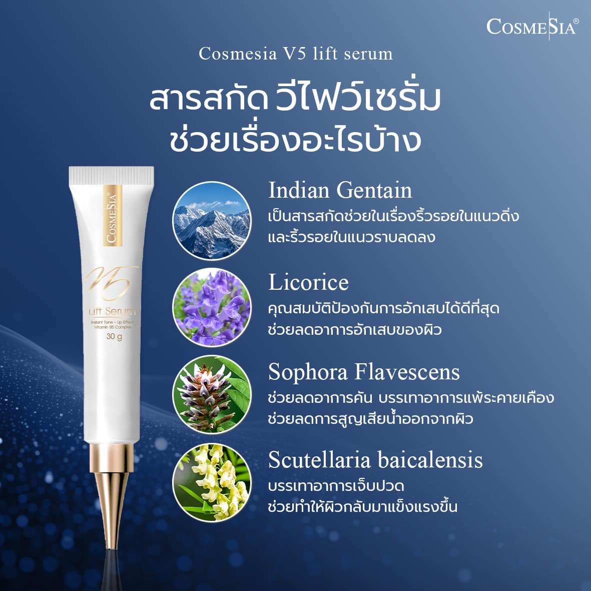 COSMESIA V5 LIFT SERUM เซรั่มวีไฟว์ เซรั่มv5 คอสเมเซียเซรั่มยกกระชับผิว ...