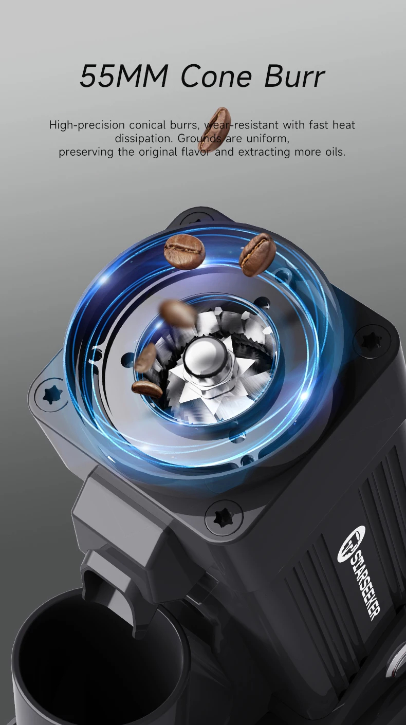 【ของในไทย】Starseeker E55 Plasmaเครื่องบดเมล็ดกาแฟเอสเปรสโซ่ขนาด55มม. ปรับความละเอียดแบบไม่มี ...