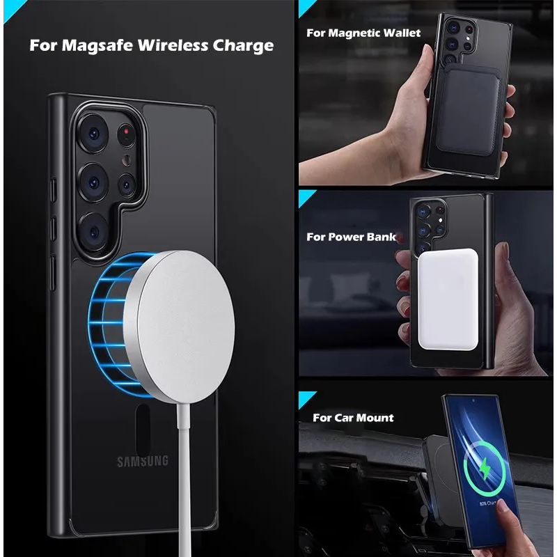 Case S24ultra เคสผิวด้าน เคส แม่เหล็ก ชาร์จได้ สำหรับ SAMSUNG S25Fe S21 ...