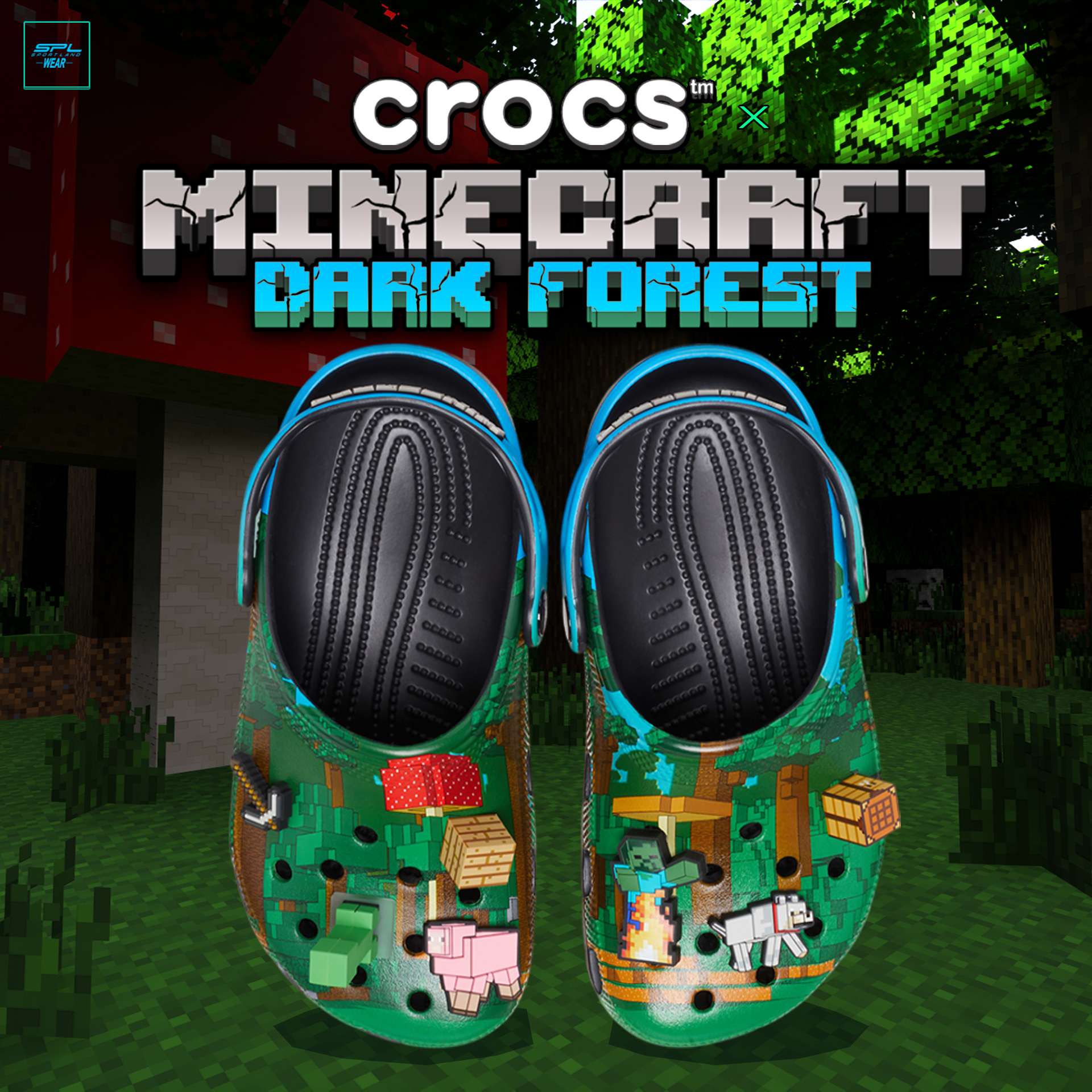 Crocs ครอคส์ รองเท้าแตะ รองเท้าแบบสวม ND UX Minecraft x Classic Clog ...