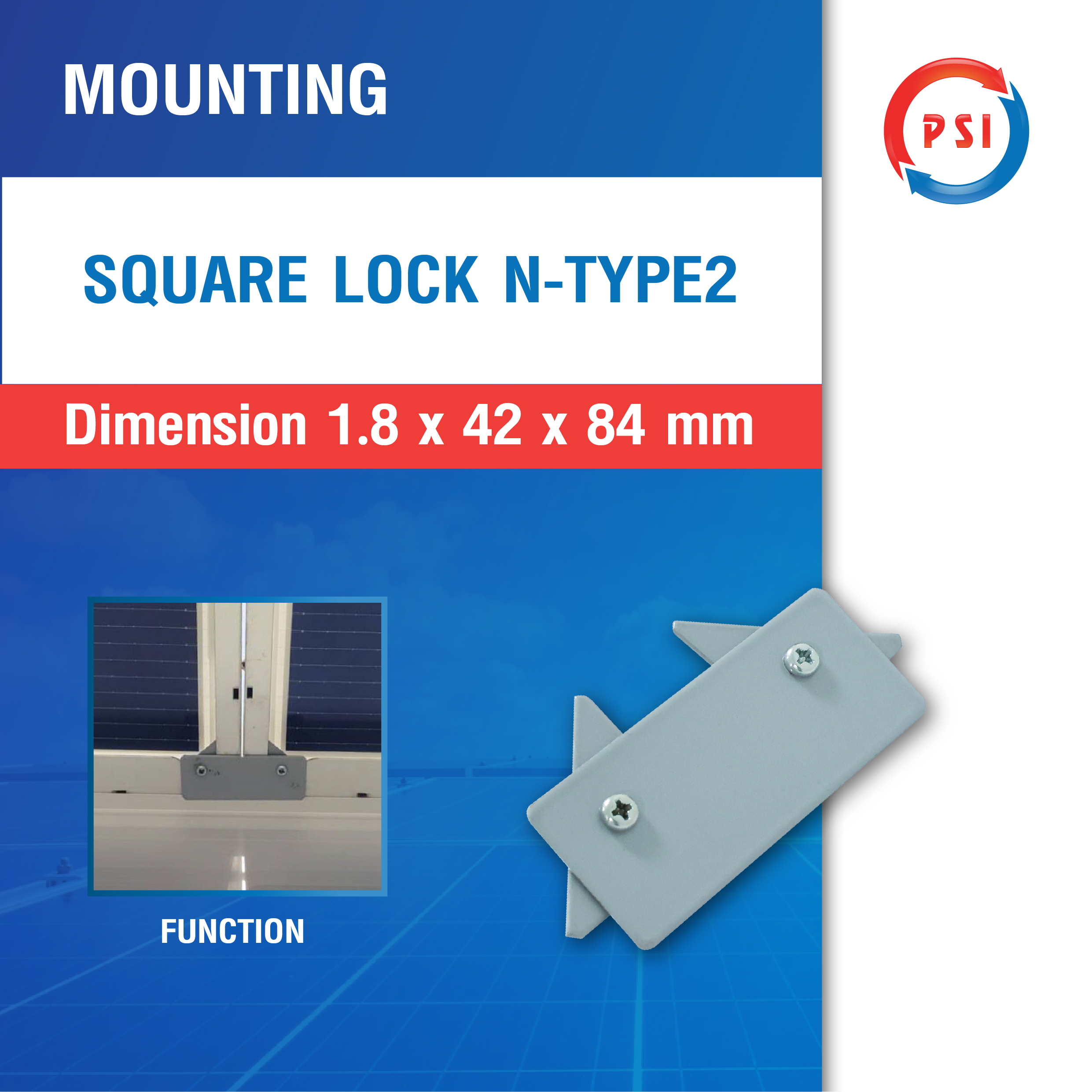 Square Lock BG N-type PSI ตัวจับล็อกขอบแผง 2,4 มุม ให้แผงทุกมุมแนบสนิท ...
