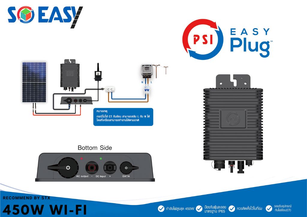 PSI Micro Inverter (400w 450w 900w) With CT Wi-FI Easy Plug รับประกัน 5ปี PSI SOEASY | Shopee ...