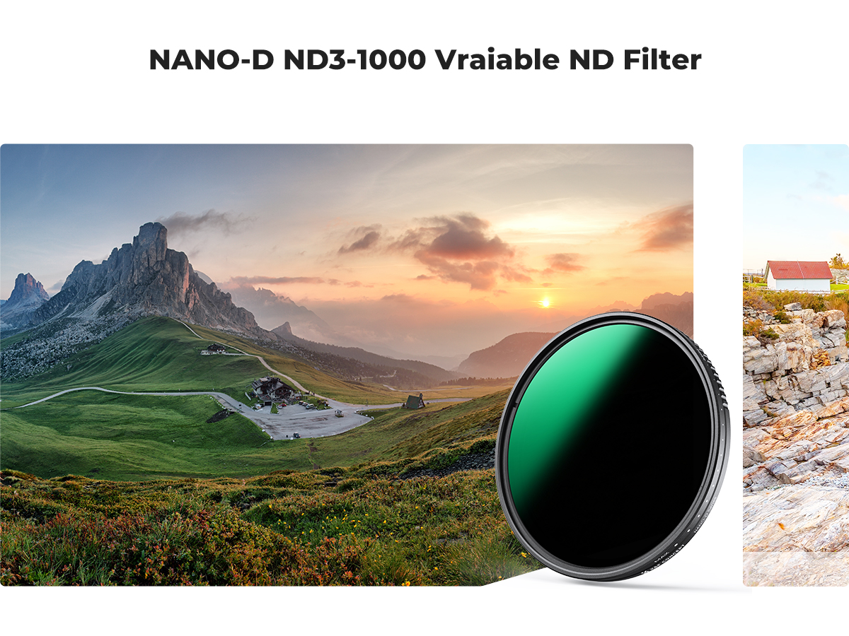 K&F CONCEPT ND3-1000 Adjustable ND Filter แบบบางพิเศษ เคลือบ Green Anti ...