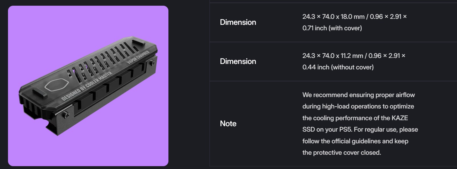 Cooler Master Kaze ซิงก์ระบายความร้อน SSD M.2 รุ่น MAP-DVCE-N00NN-R1 ขนาด 2280 | Shopee Thailand