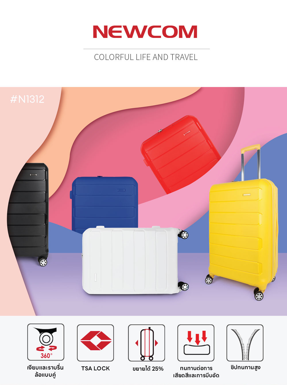 SHIMONO X NEWCOM BAG LUGGAGE กระเป๋าเดินทาง รุ่น N1312 | Shopee Thailand