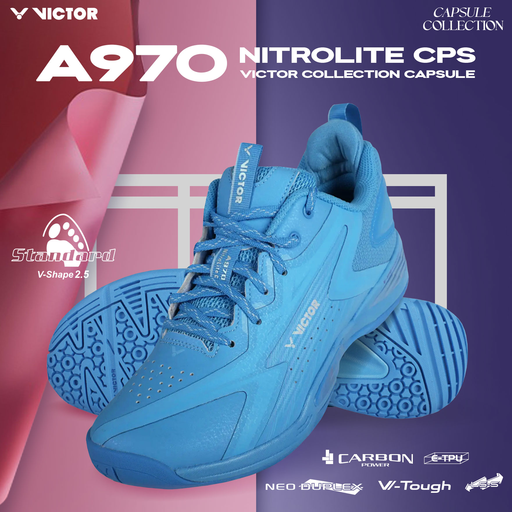VICTOR COLLECTION CAPSULE รองเท้ากีฬาแบดมินตัน รุ่น A970 NITROLITE CPS ...