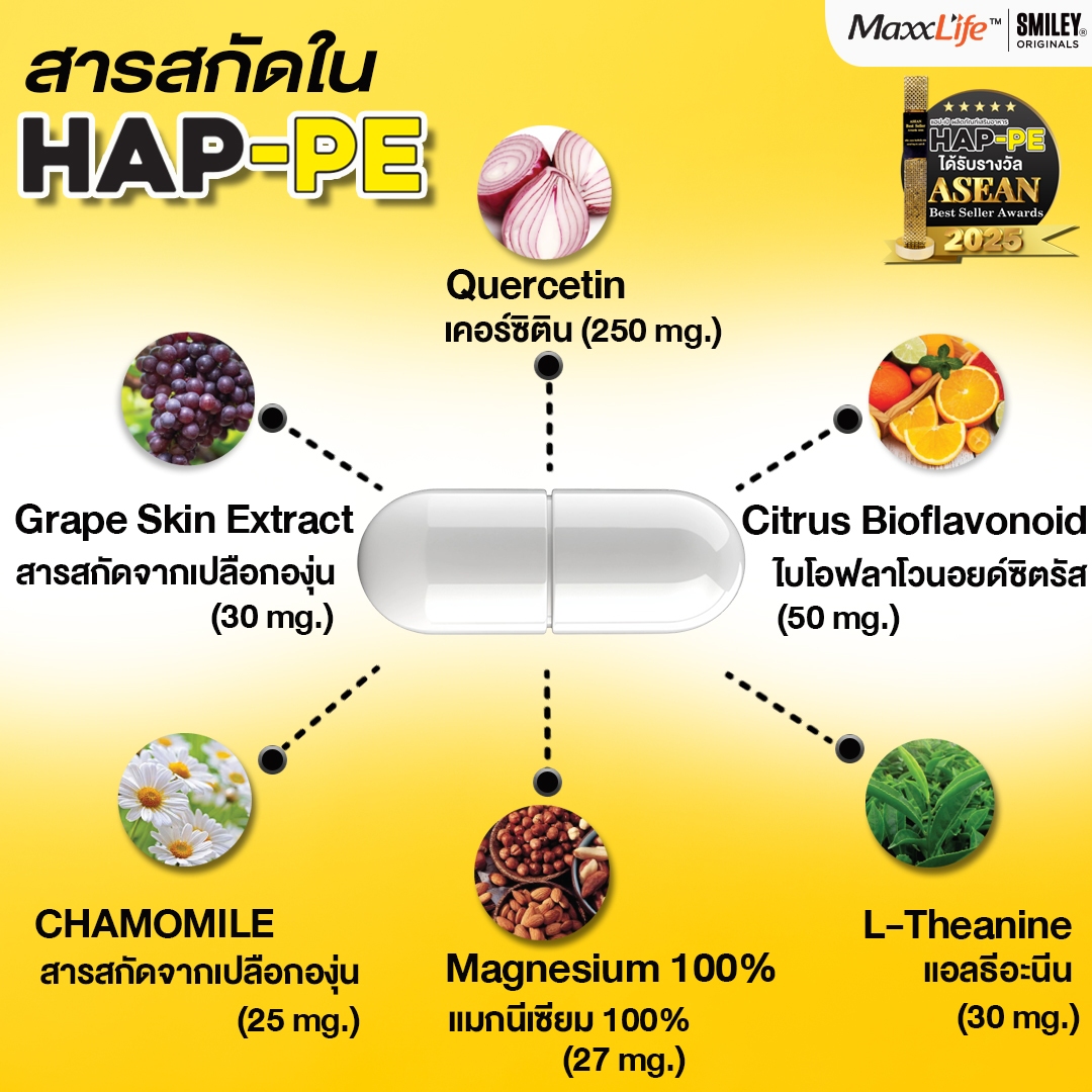 Maxxlife HAP-PE ปรับสมดุลสารเคมีในสมองให้มีความสุข ปรับสมดุลความเคลียด ...