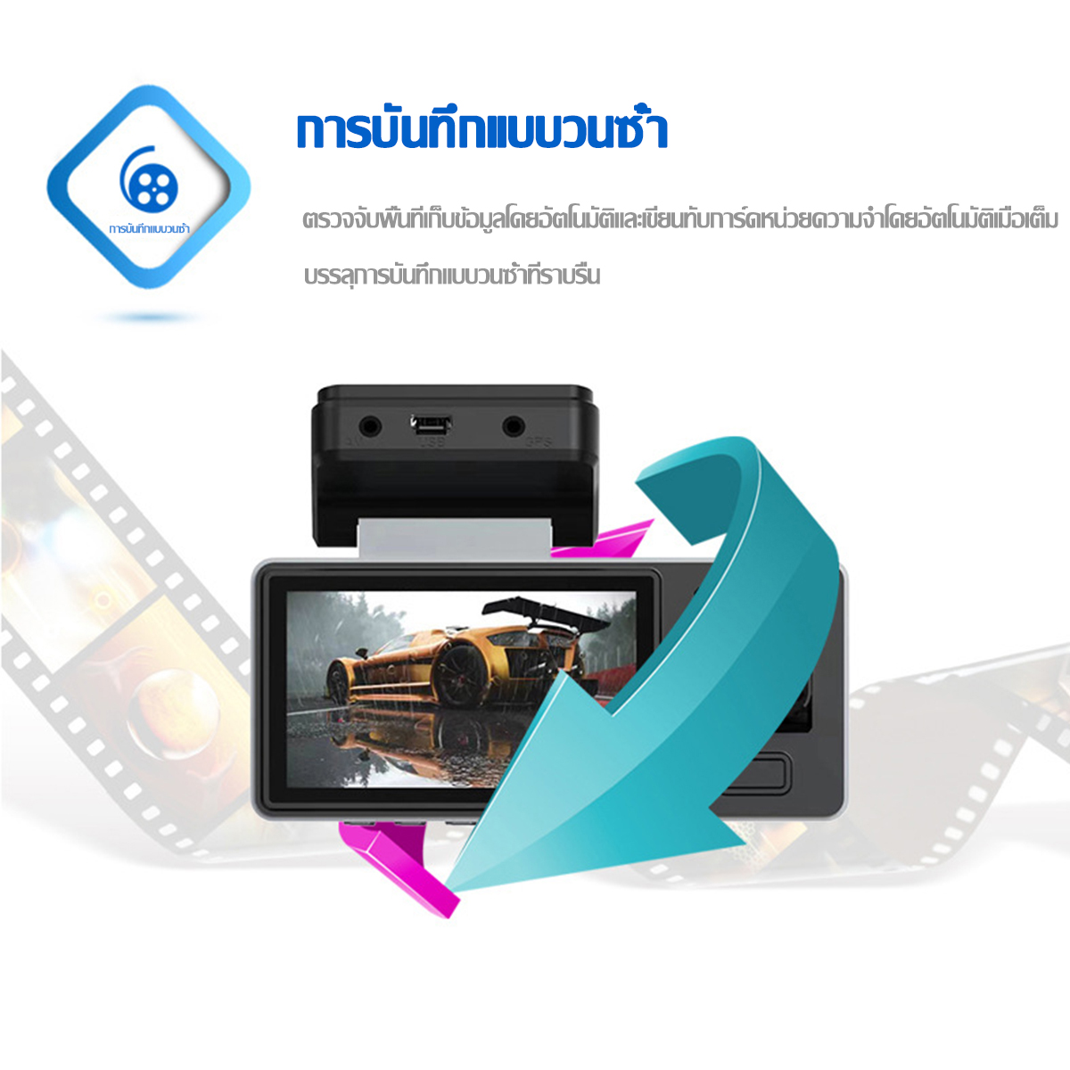 【รับประกัน 10 ปี】MIJIA กล้องติดรถยนต์（แถมเมม64G）FullHD+เชื่อมต่อWiFi ...