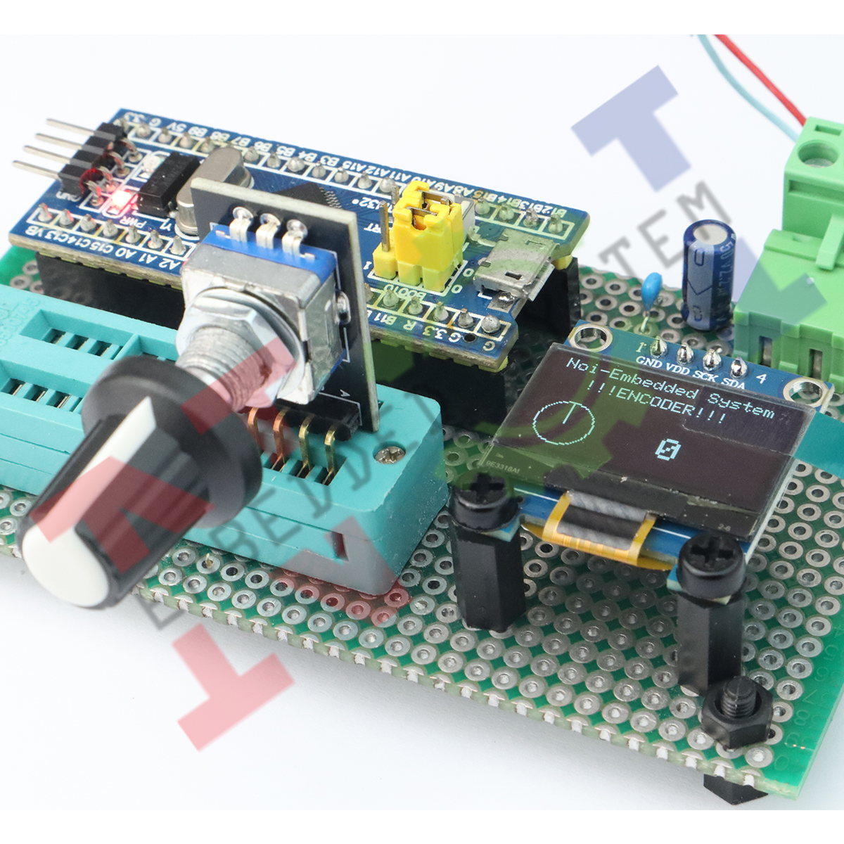 [NEBDS-01] Rotary Encoder EC11 พร้อมวงจร Schmitt Trigger/Anti-bounce ...