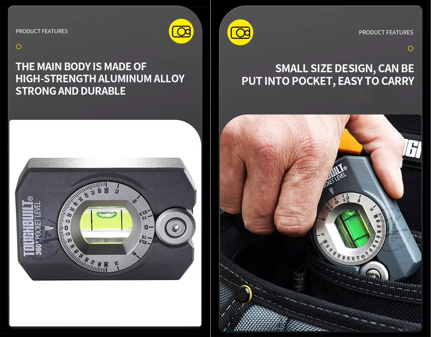 ToughBuilt รุ่น TB-H2-L-4R ระดับน้ำพกพา 360 องศา [ 360 Degree Pocket ...