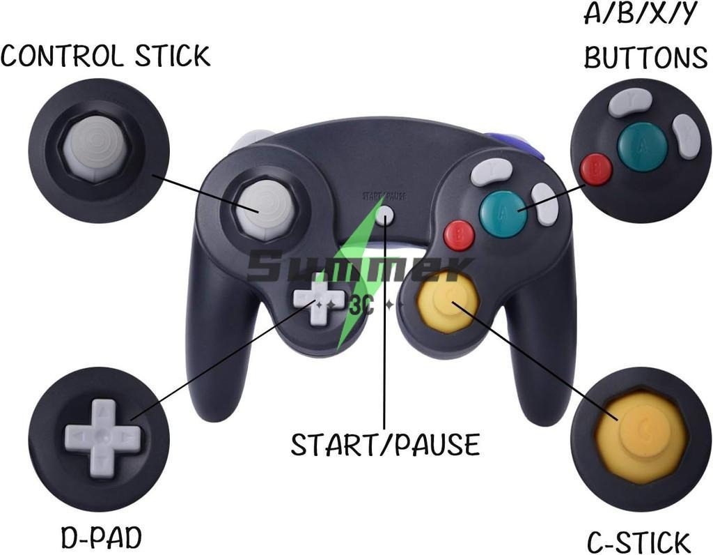 Summer ตัวควบคุม GameCube ตัวควบคุมแบบมีสายแบบคลาสสิกสำหรับ Wii ...