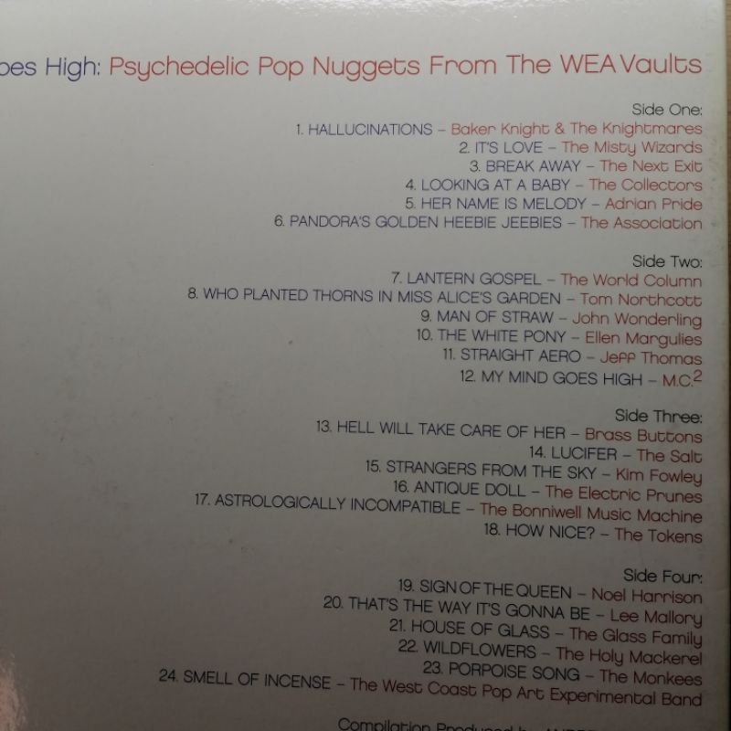 LP My Mind Goes High:Psychedelic Pop Nuggets From The Wea Vaults (2LP ...