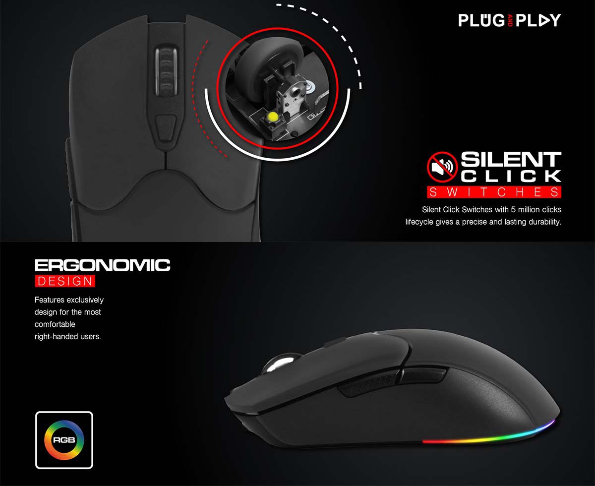 WIRELESS MOUSE (เมาส์ไร้สาย) SIGNO WG-910 MEGGER - BLACK | Shopee Thailand