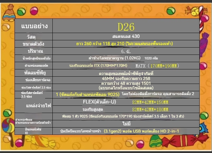 เคสคอมพิวเตอร์ขนาดเล็ก D19 PRO/D19H (ITX/Mini-ITX) วัสดุโลหะ แข็งแรงทน ...