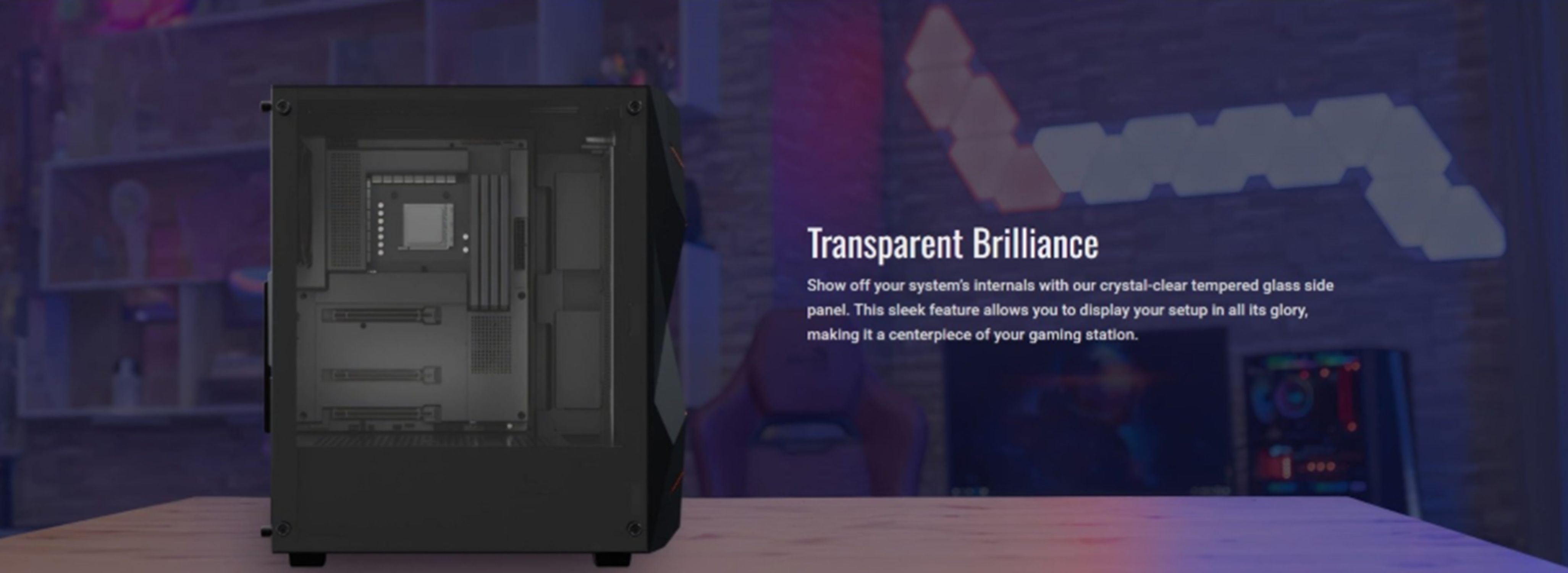 ATX CASE (NP) AEROCOOL VOLCAN-G-BK-V1 (Black) | Shopee Thailand