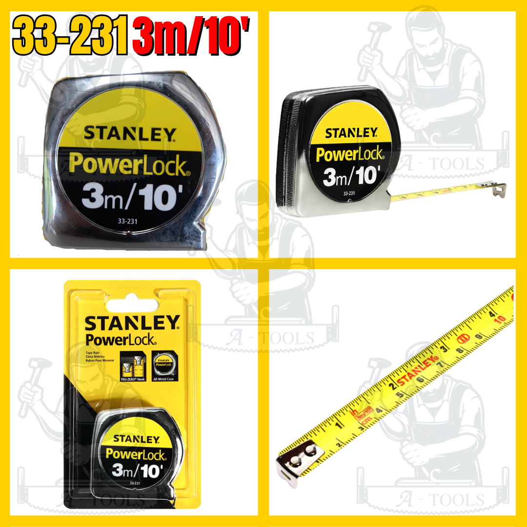 STANLEY ตลับเมตร POWER LOCK ความยาว 3M / 5M / 8M ของแท้ 100% สินค้า ...