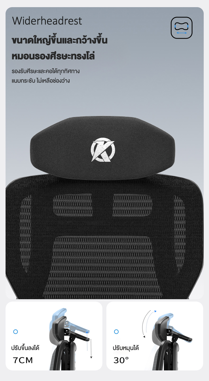 Kris เก้าอี้เพื่อสุขภาพ รุ่นปกป้องเอว M26 หมอนรองหลังแบบถุงลมนิรภัย เก้าอี้ตามหลักสรีรศาสตร์ รับ ...
