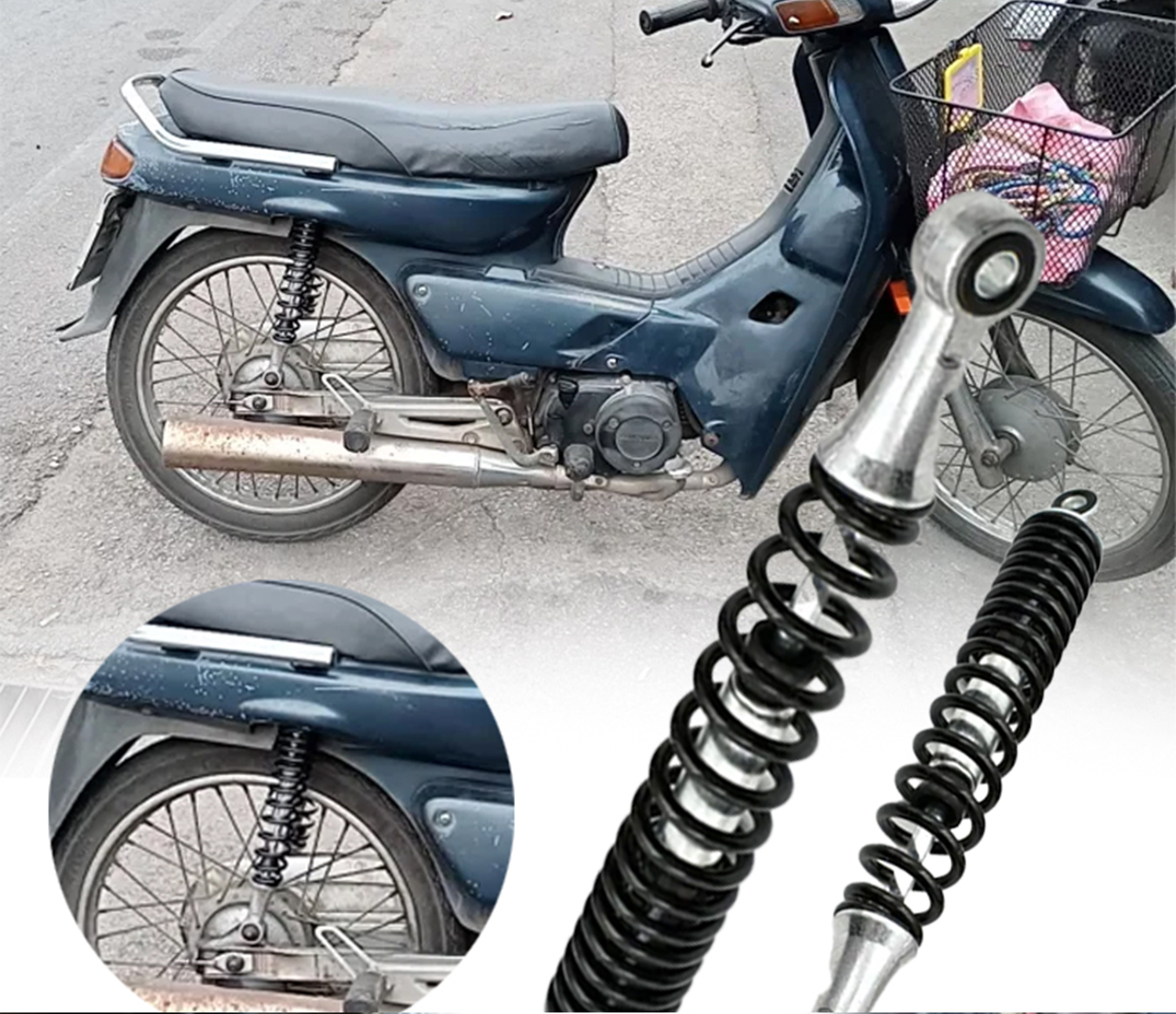 โช๊คหลัง ทรงเดิม 340มม ใส่ waveทุกรุ่น dream super cub czi มี4สีให้ ...