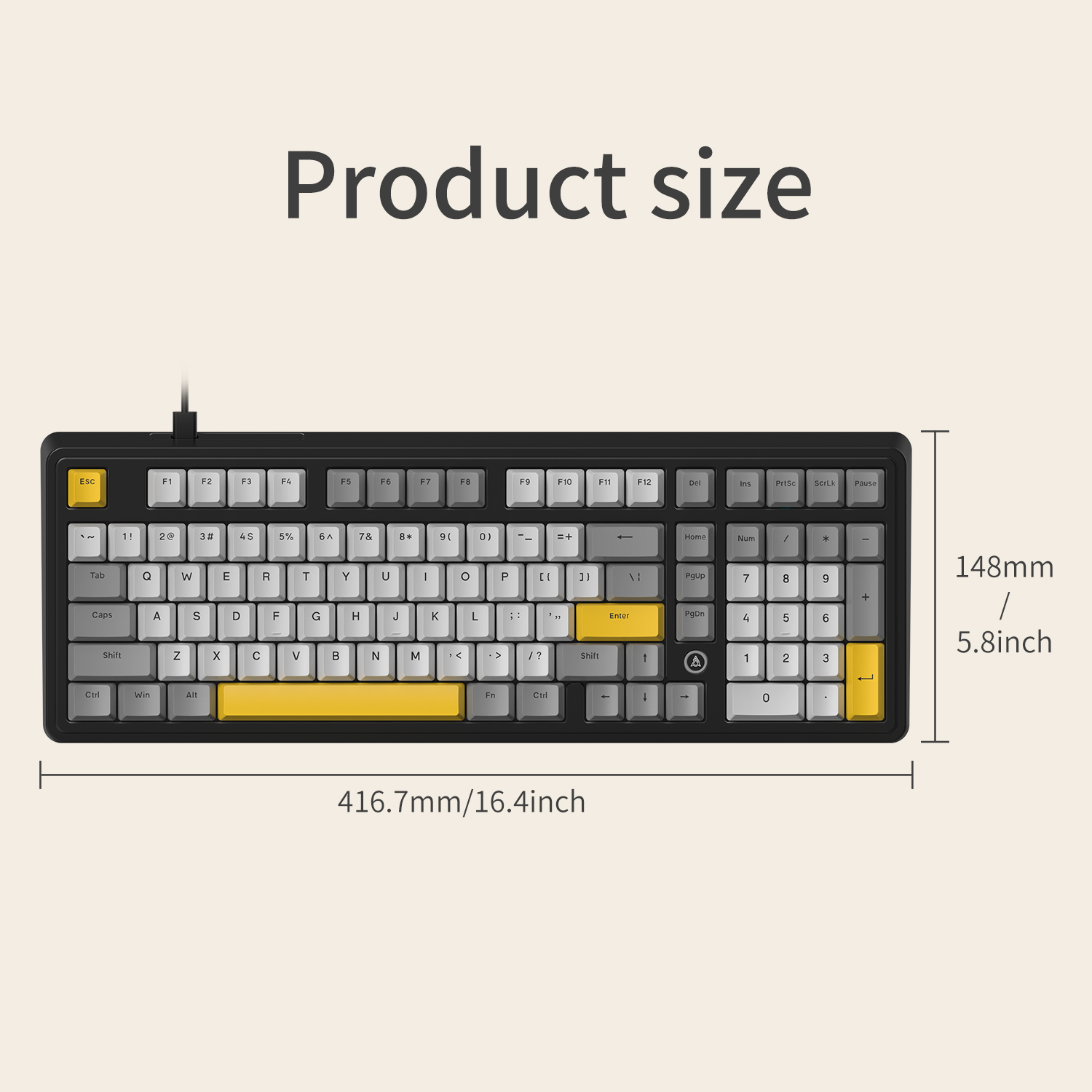 คีย์บอร์ดเกมมิ่ง Ajazz AK980 Wired Mechanical Red Switch Keyboard รับ ...