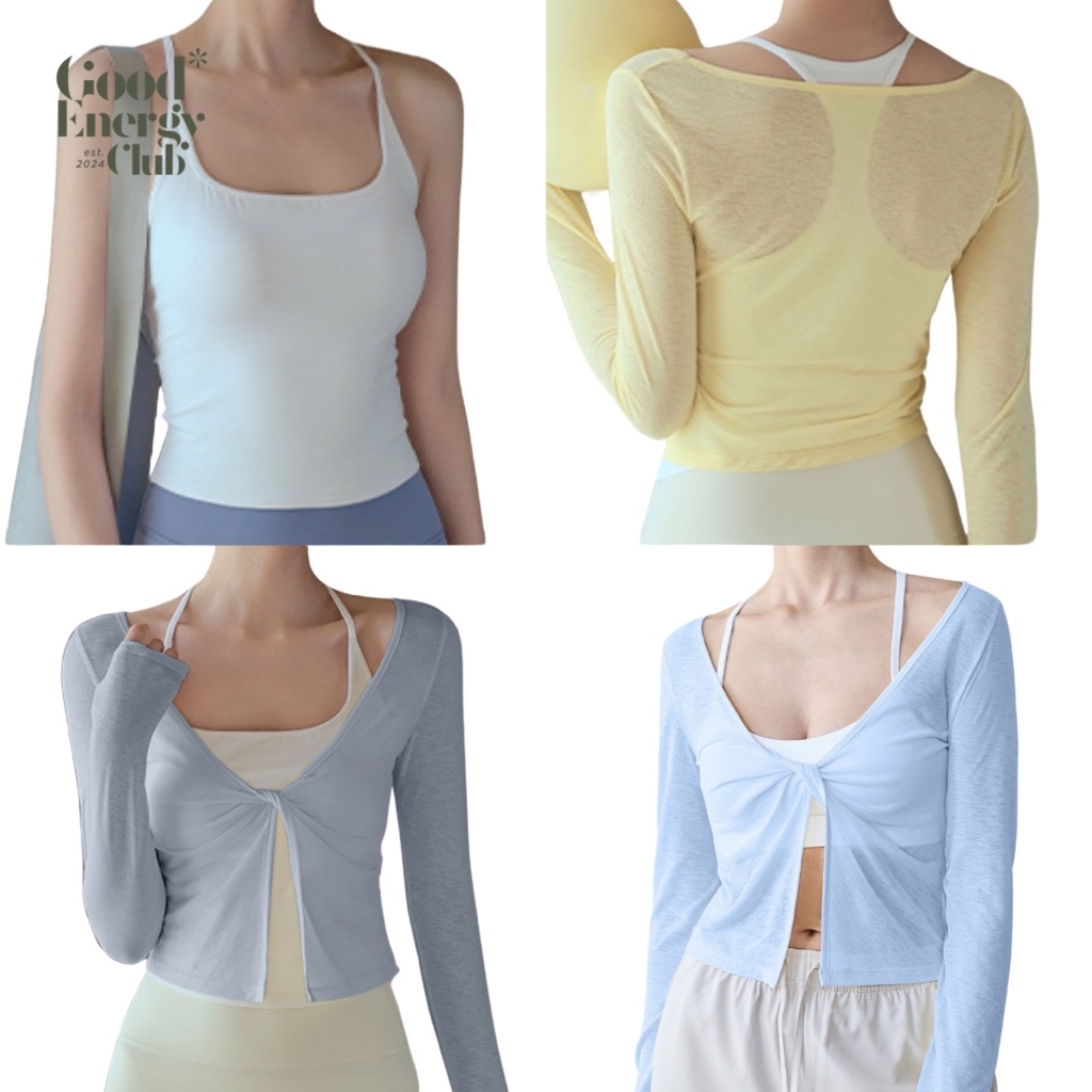 GOOD ENERGY CLUB - CLOUDY WRAP TOP & SPORT BRA เสื้อคลุมซีทรูพร้อม ...
