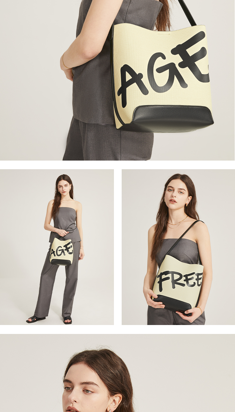 AGE FREE Gabine bag กระเป๋าทรงถังลายคลาสสิกแบบสะพายข้างกระเป๋าาถือ ...