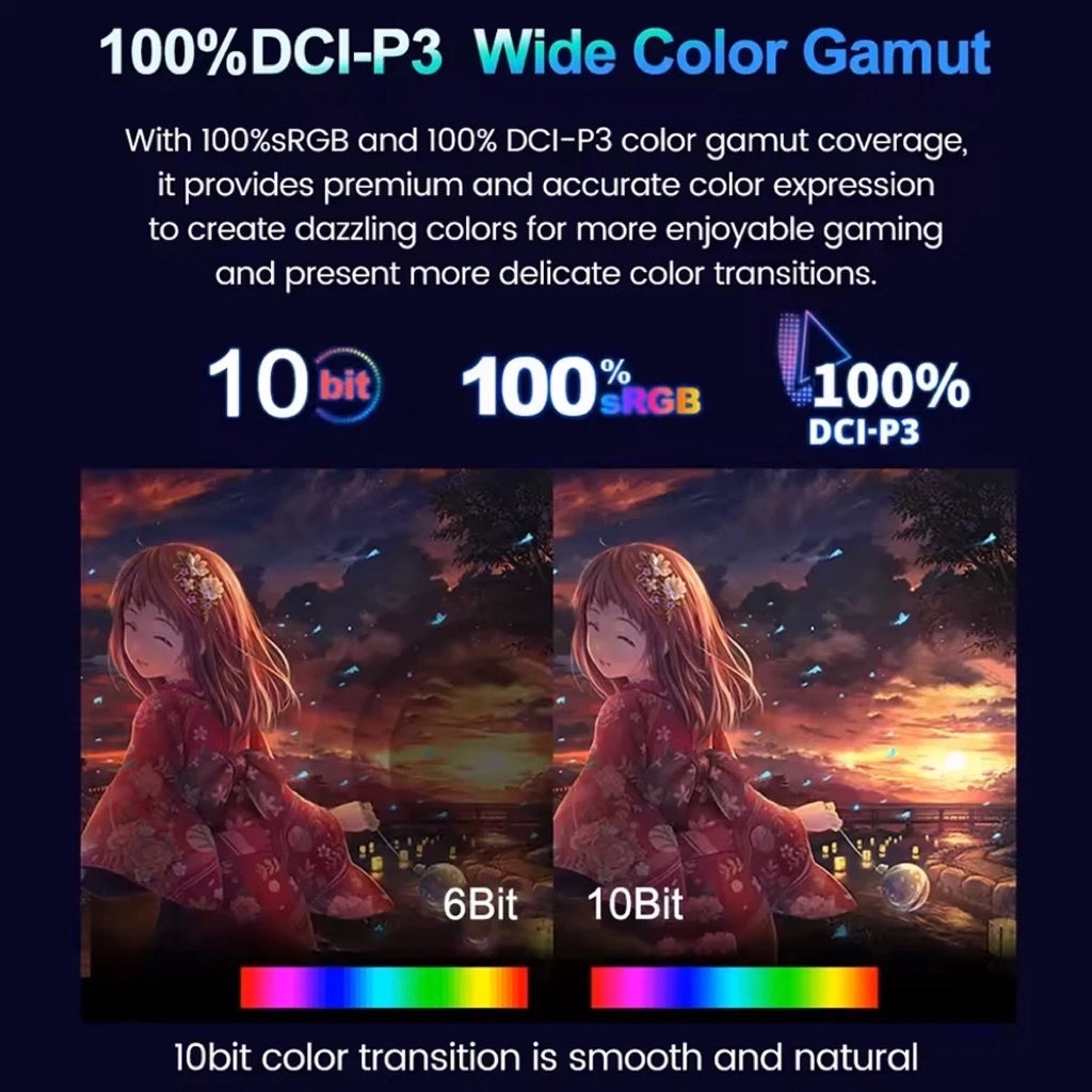 Monitor portable 18 inch 2.5K 144Hz (2560*1600P HDR 100% FreeSync 3ms ...