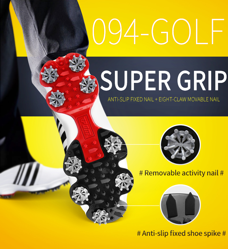 PGM Men's Golf Shoes with Spikes (XZ094) รองเท้ากอล์ฟ ผู้ชาย ระบบผูก ...