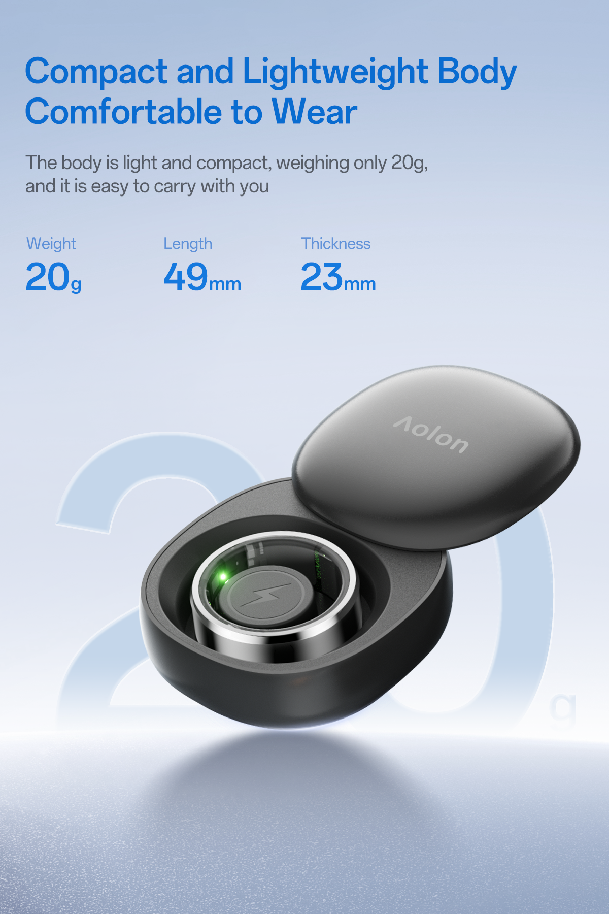 Aolon ARCB Ring Gen 3 กล่องชาร์จ 200mAh charge box การชาร์จแบบ Type-C ...