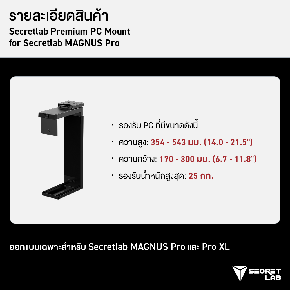 Secretlab Premium PC Mount — เคสคอมพิวเตอร์สำหรับโต๊ะ MAGNUS PRO ...