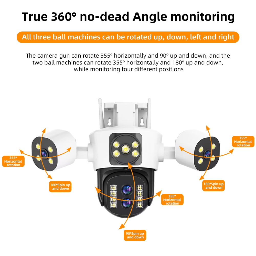 IPC360 10x Optical Zoom กล้องวงจรปิดไร้สาย WIFI กลางแจ้งกันน้ำ 360 PTZ ...