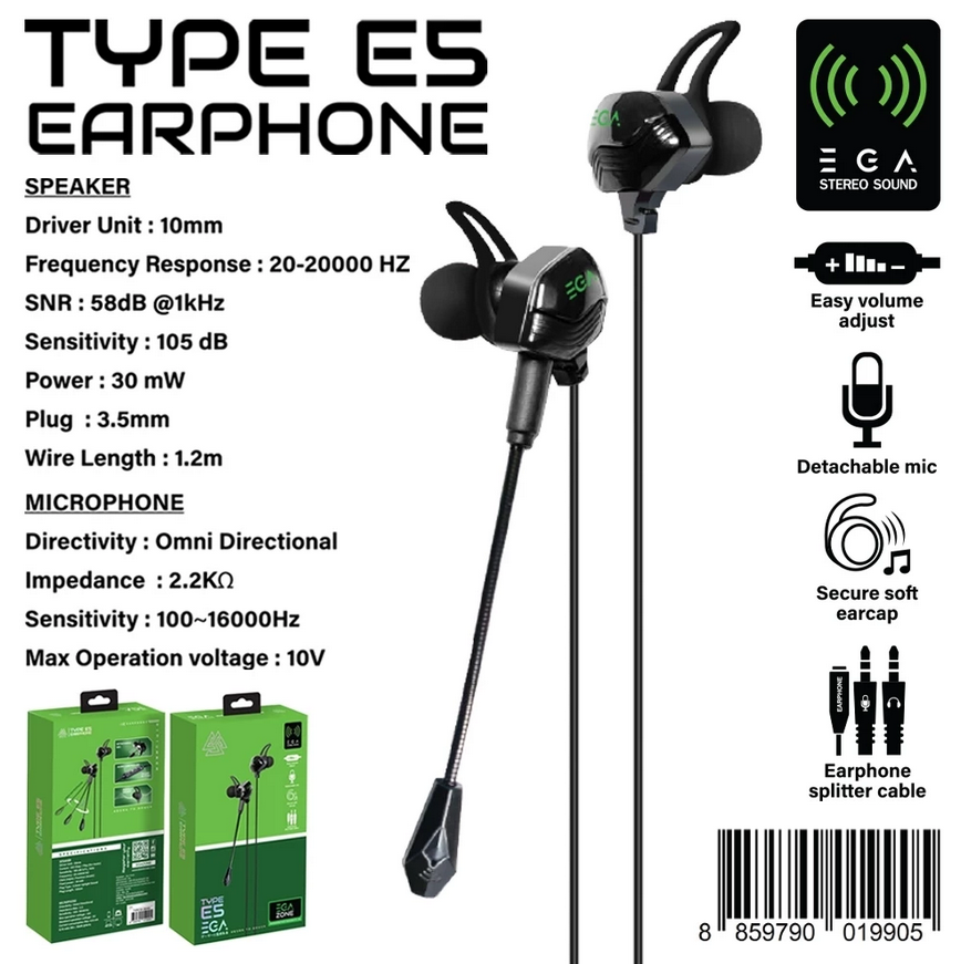หูฟังอินเอียร์ IN EAR Earphone Gaming ใช้งานง่าย พกพาสะดวก (ของแท้รับ ...
