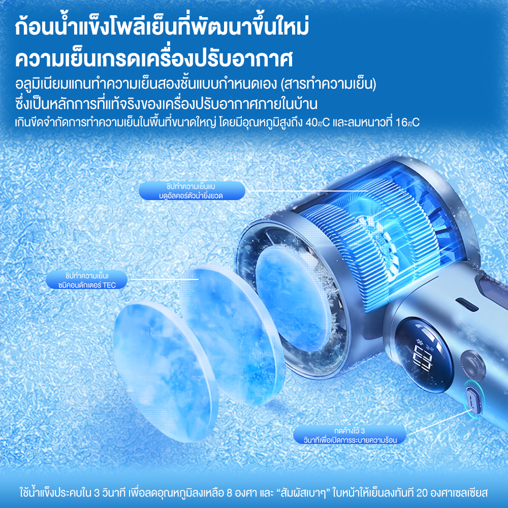 SANSONIC พัดลมมือถือ พัดลมพกพา 4000mAh ความเร็วสูง 199 ระดับ ชาร์จ ...