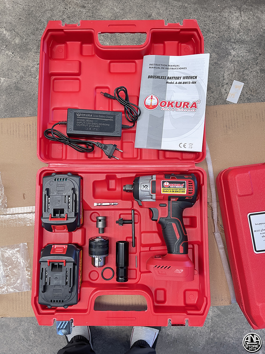 บล็อกแบตเตอรี่ 1/2" OKURA รุ่นใหม่ 48V Li-ion หัวสว่าน | Shopee Thailand