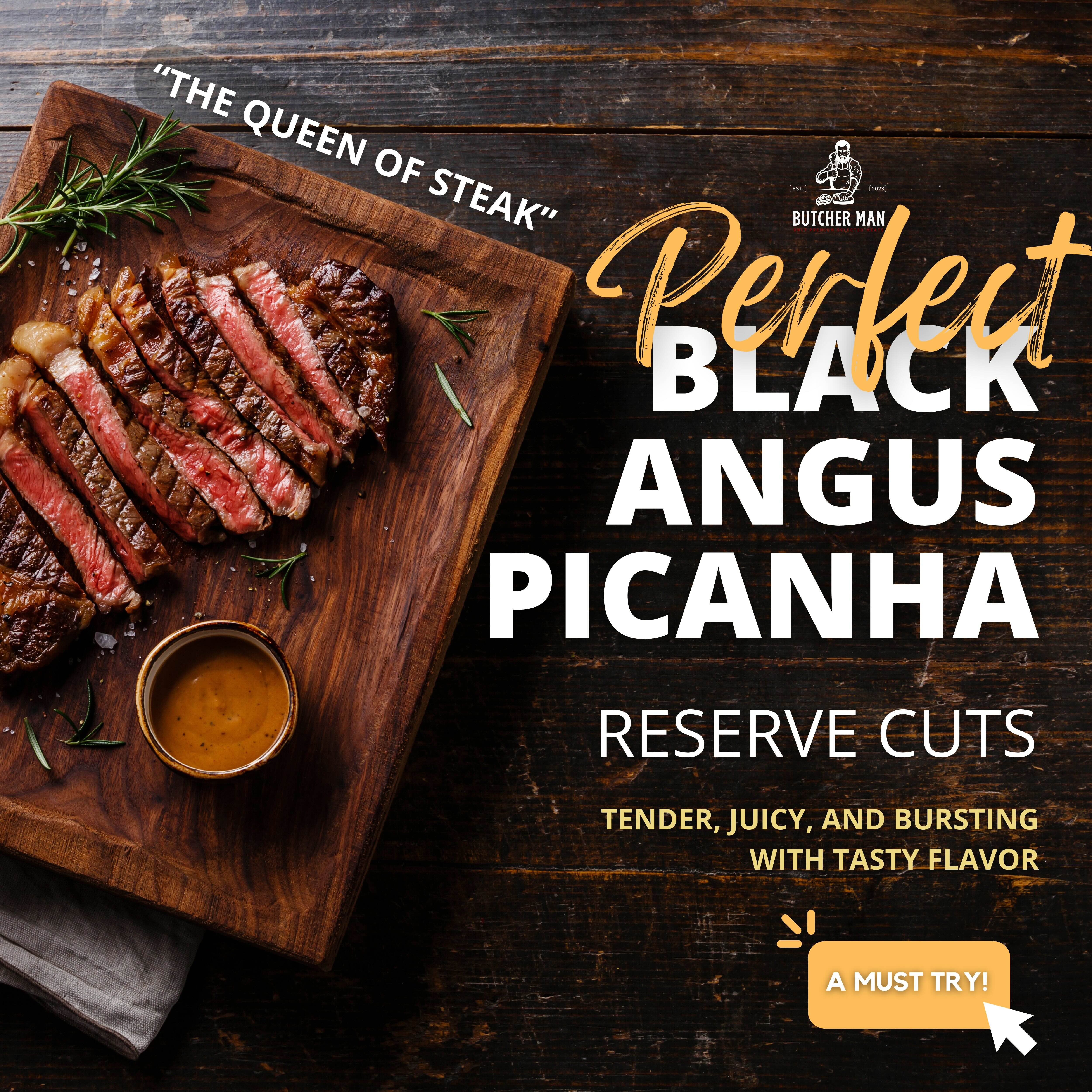 AUS Black Angus Picanha Steak 100% Grass-Fed Beef 1 kg | เนื้อสเต็ก พิ ...