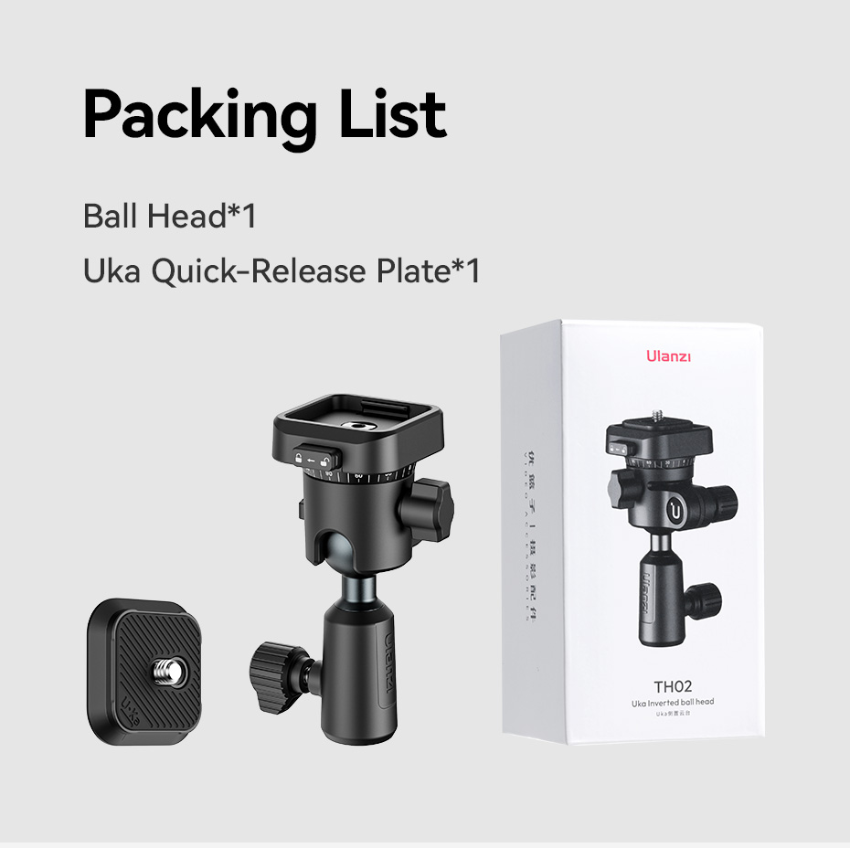 Ulanzi TH02 Uka Inverted Ball Head หัวบอล ต่อขาตั้ง พร้อมเพลทปลดเร็ว ...