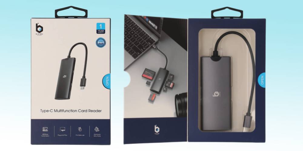 การ์ดรีดเดอร์ Blue Box 6-in-1 Type-C Card Reader Silver Grey by Banana ...