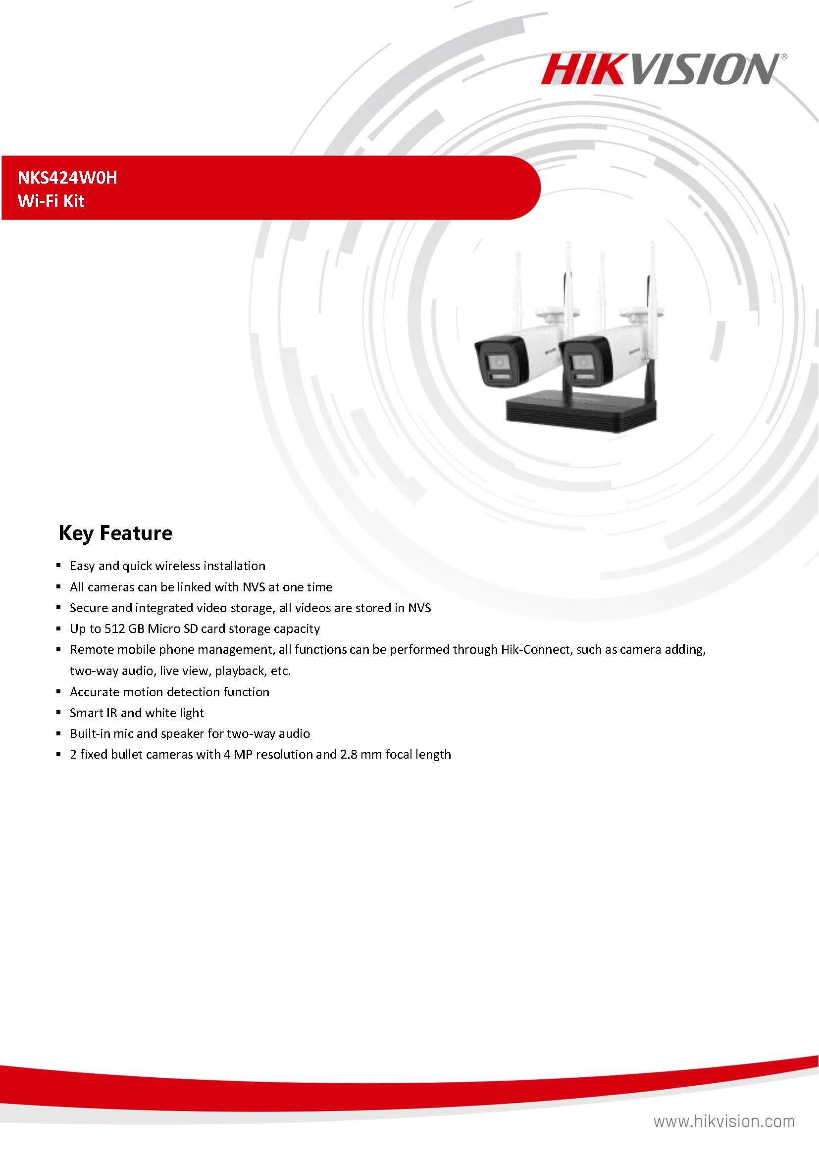 Hikvision ชุดกล้องวงจรปิดไร้สาย 4MP 2K กล้องวงจรปิด wifi ระยะไกลสุด 100 ...